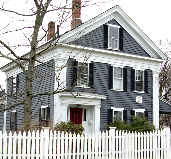 Greek Revival Style Architecture in Small Town New England, Massachusetts